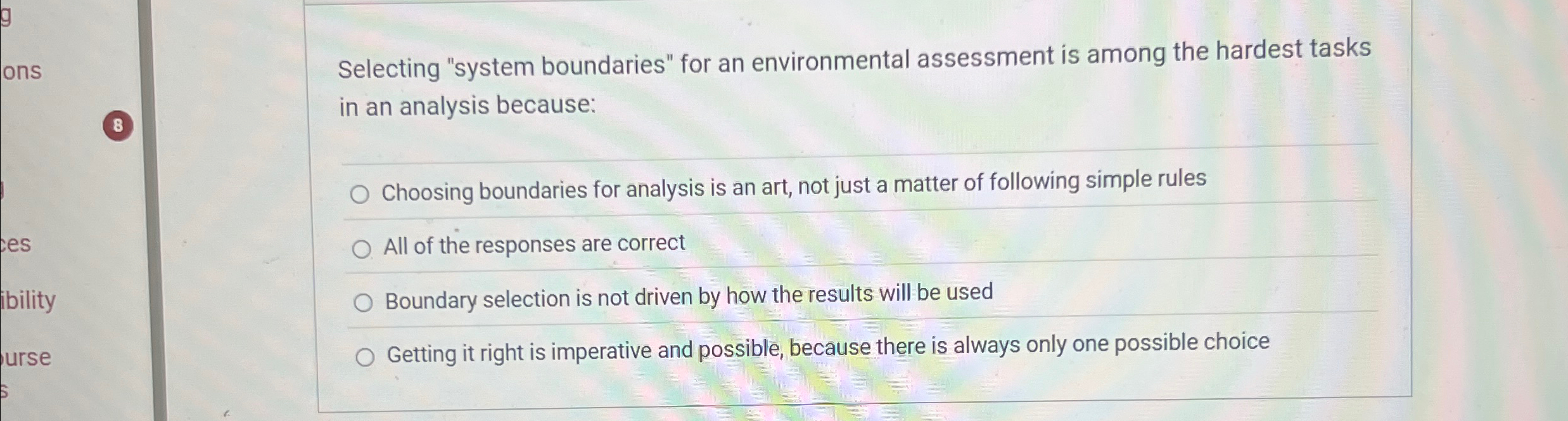 Solved Selecting "system boundaries" for an environmental | Chegg.com