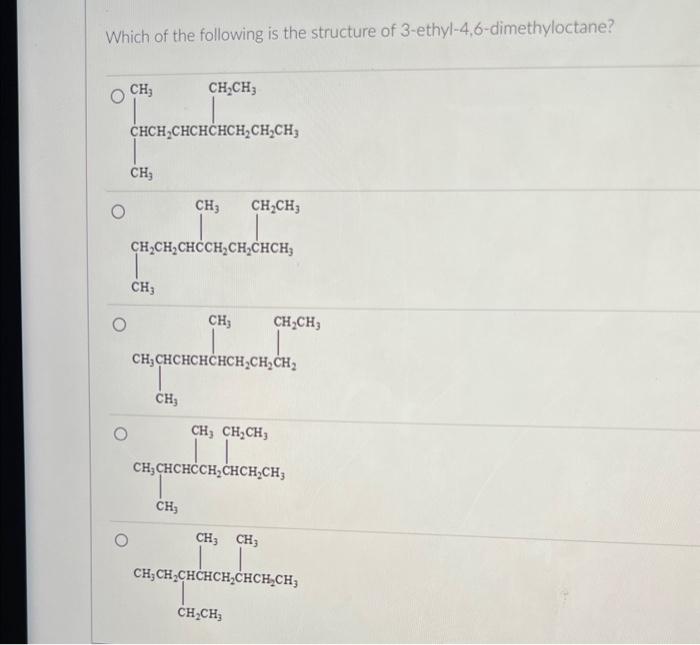 Solved Which of the following is the structure of | Chegg.com