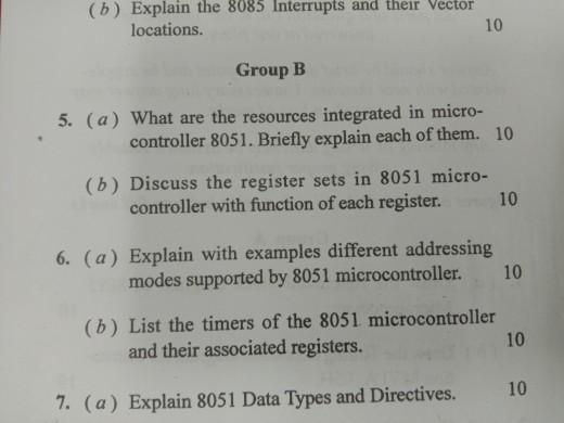 Solved (b) Explain the 8085 Interrupts and their Vector | Chegg.com