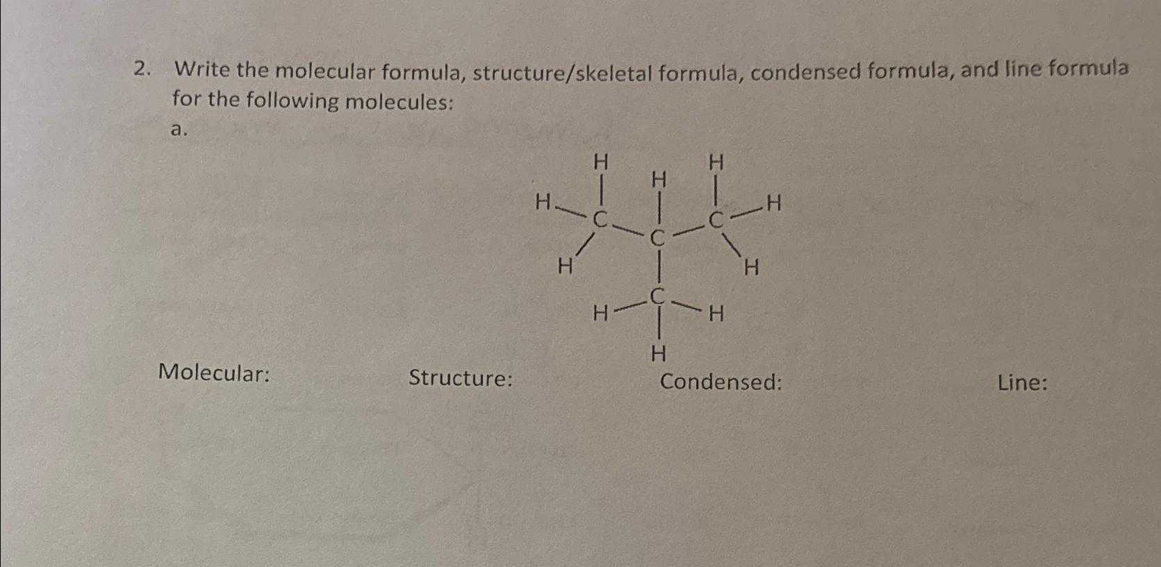 Solved Write the molecular formula, structure/skeletal | Chegg.com