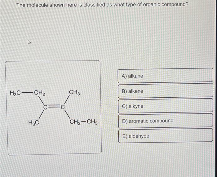 Solved The molecule shown here is classified as what type of | Chegg.com