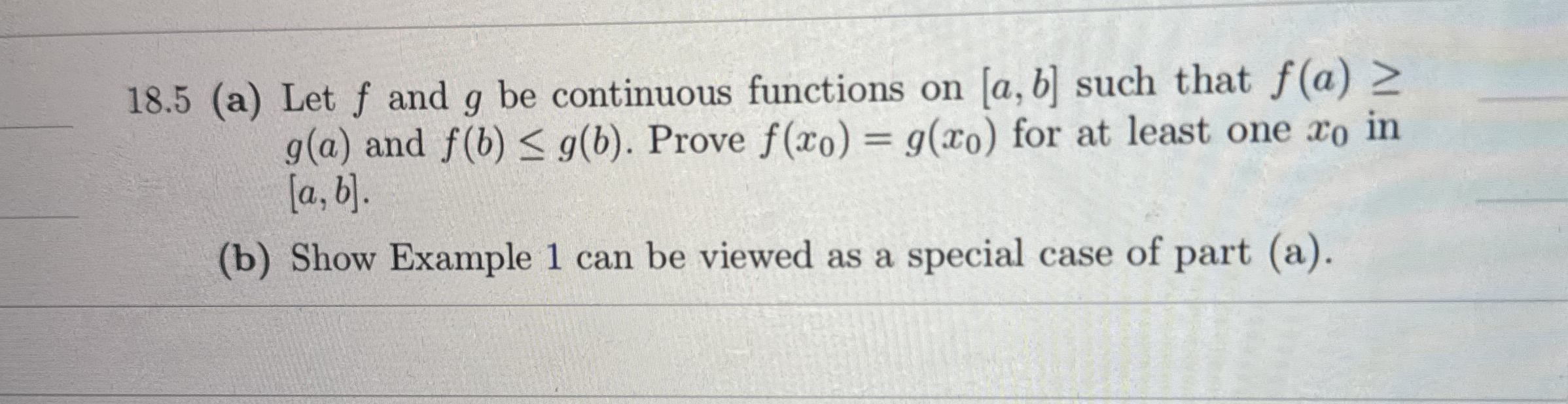Solved 18.5 (a) ﻿Let f ﻿and g ﻿be continuous functions on | Chegg.com