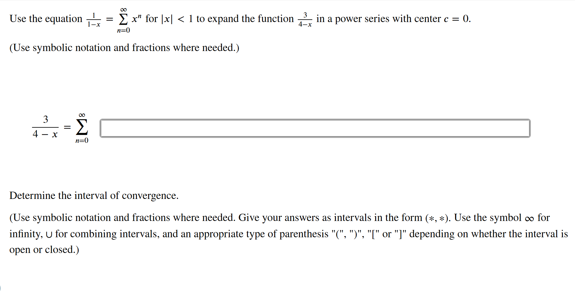Solved Use the equation 11-x=∑n=0∞xn ﻿for |x|