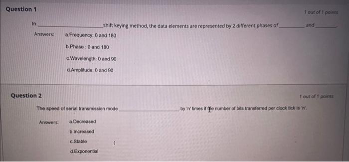 Solved In shift keying method, the data elements are | Chegg.com