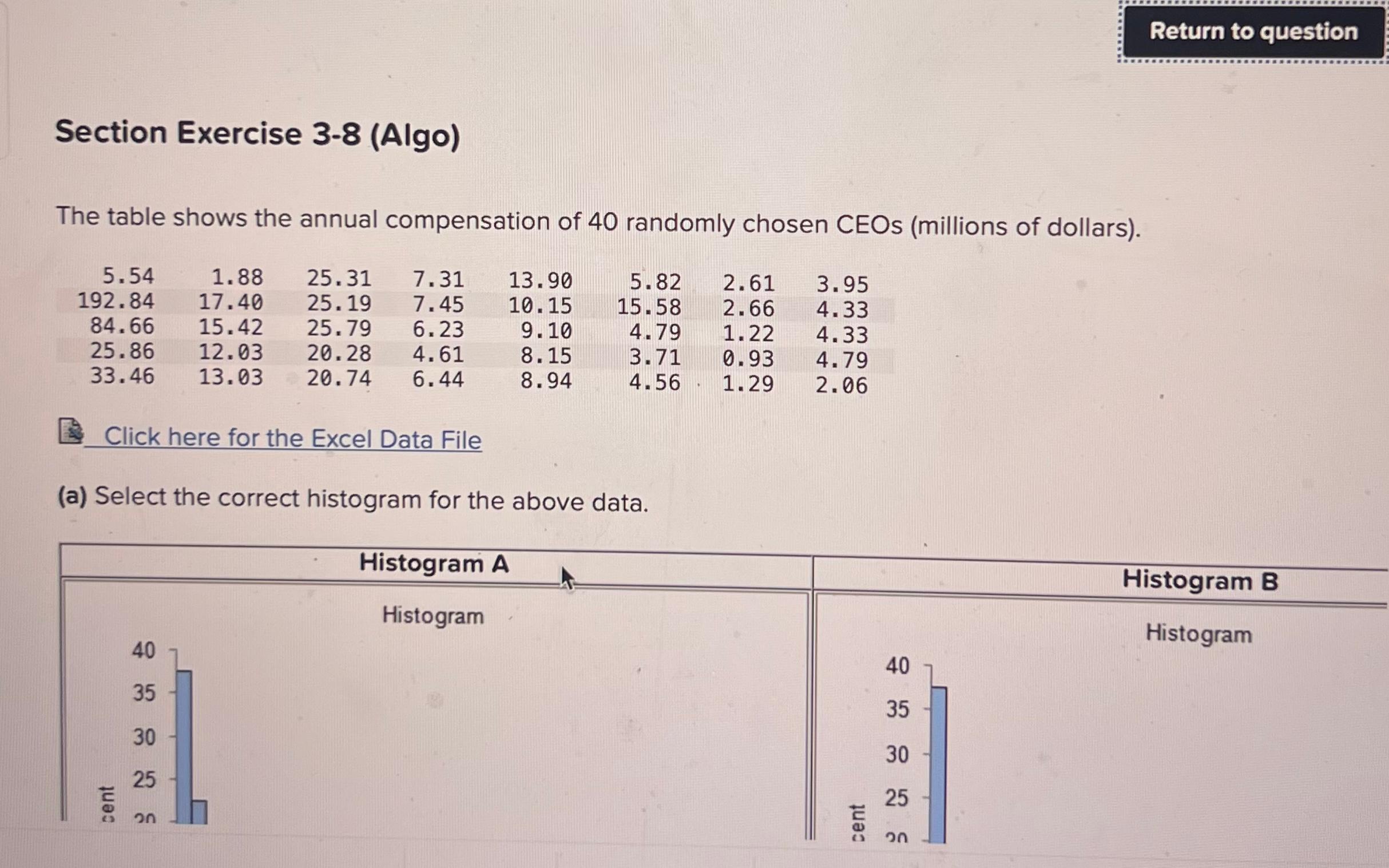 Return to questionSection Exercise 3-8 (Algo)The | Chegg.com