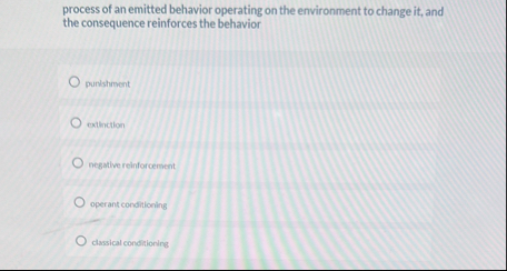Solved process of an emitted behavior operating on the | Chegg.com