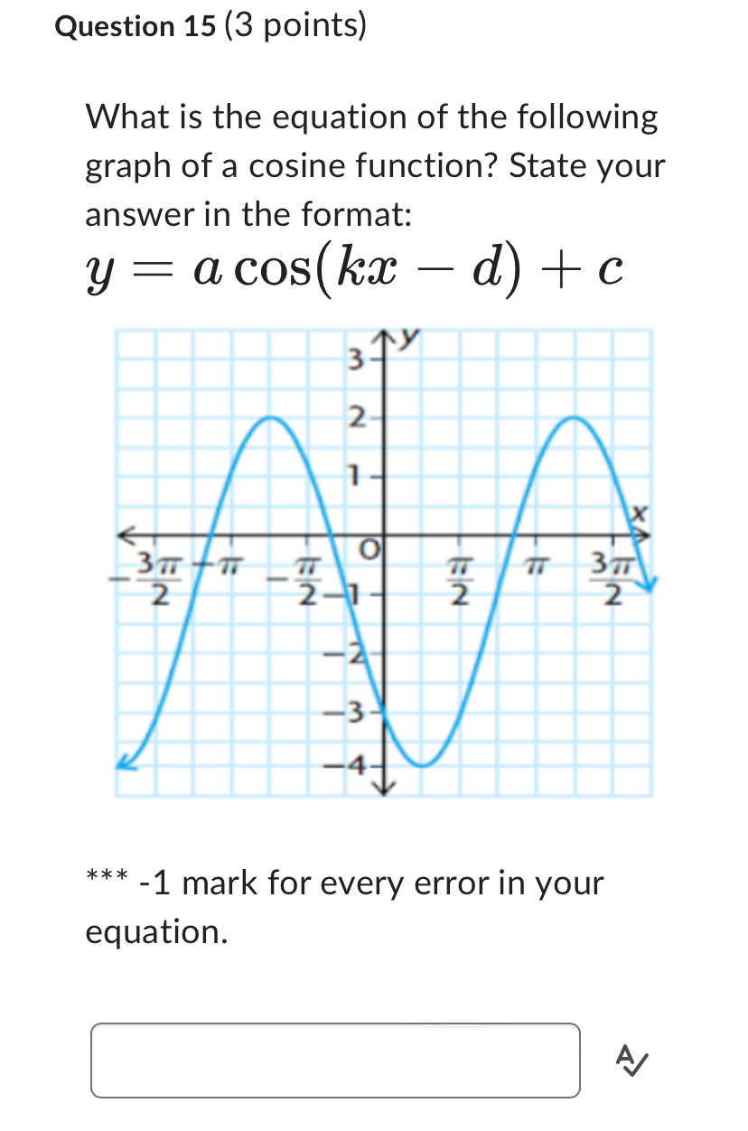 Solved Question 15 (3 ﻿points)What is the equation of the | Chegg.com
