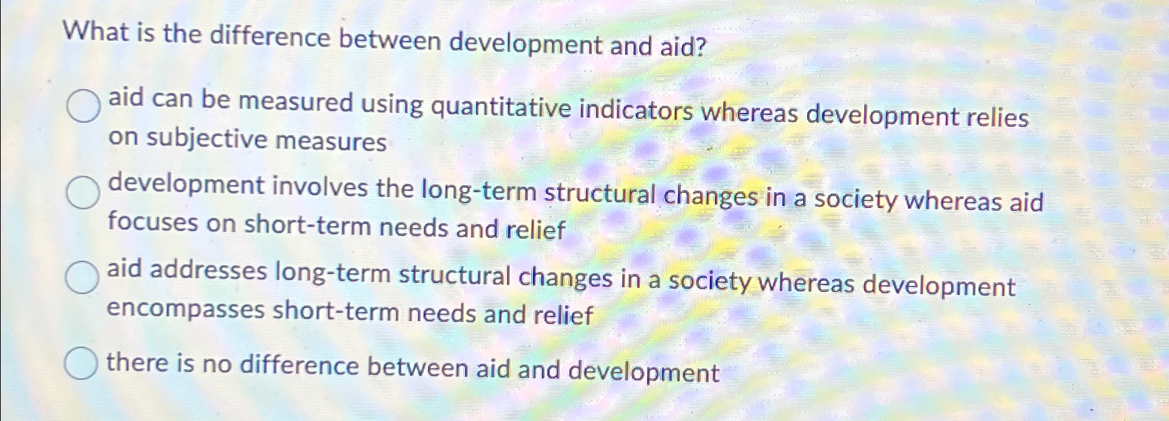 Solved What is the difference between development and | Chegg.com