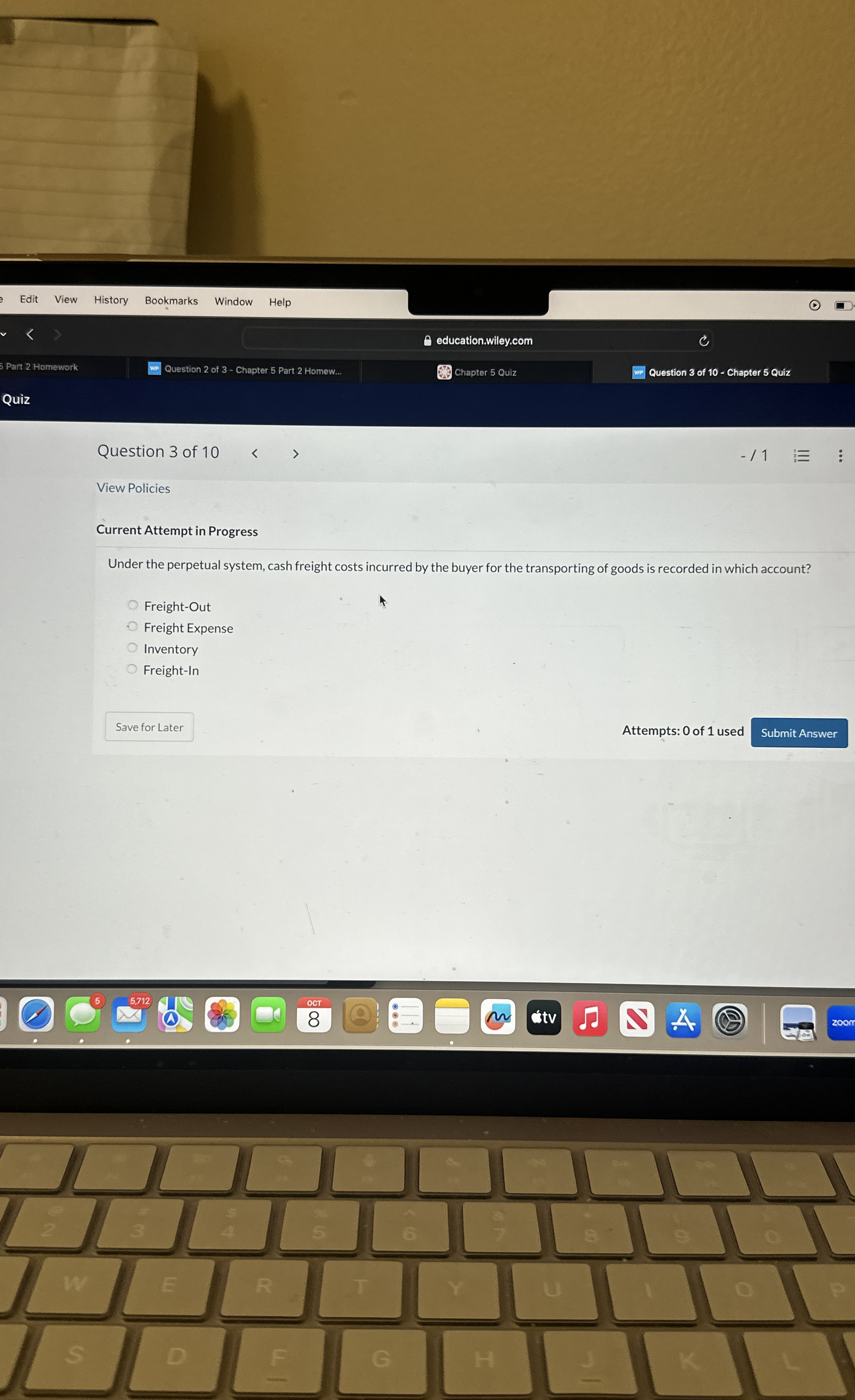 Solved Current Attempt in ProgressUnder the perpetual | Chegg.com
