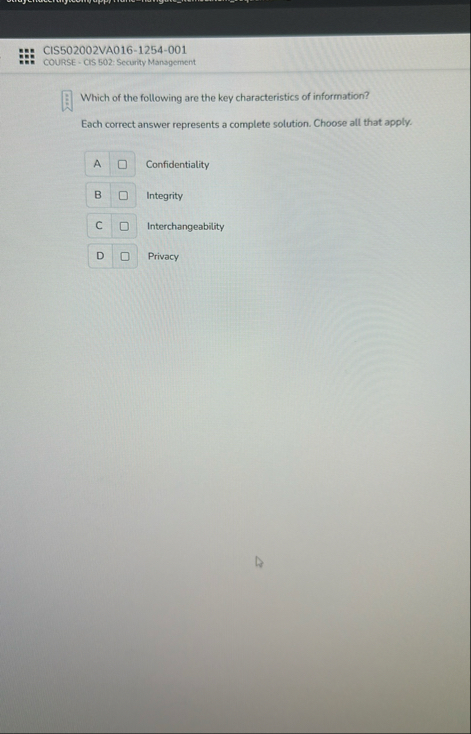 Solved :# CIS502002VA016-1254-001COURSE - ﻿CIS 502: Security | Chegg.com