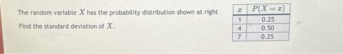 Solved The random variable X has the probability | Chegg.com