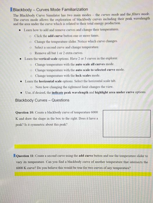 I Lab 5: Blackbody Curves & UBV Filters - Worksheet | Chegg.com