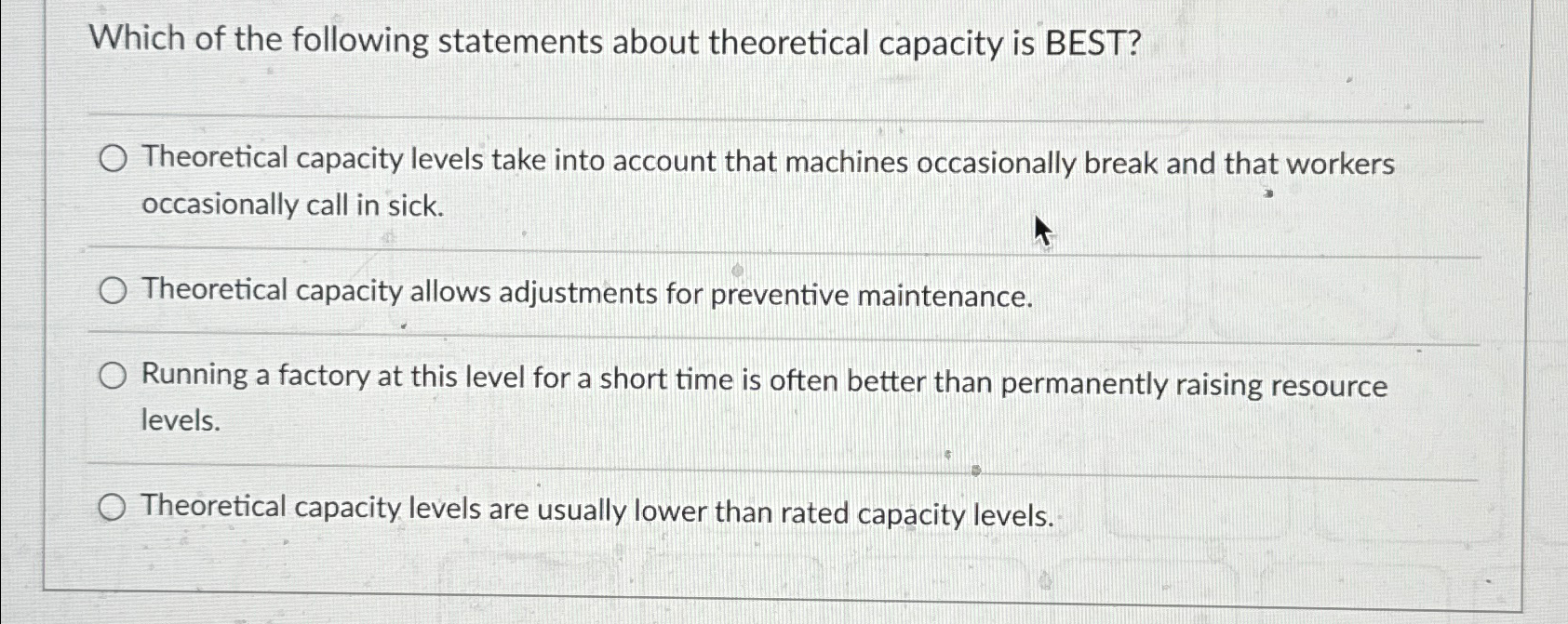 Solved Which of the following statements about theoretical | Chegg.com