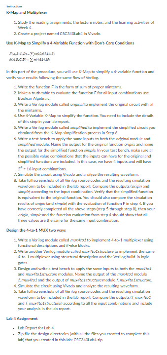 Solved K-Map and MultiplexerStudy the reading assignments, | Chegg.com