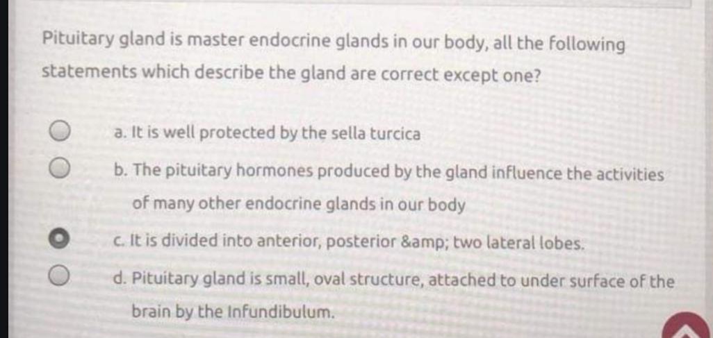 Solved Pituitary gland is master endocrine glands in our | Chegg.com