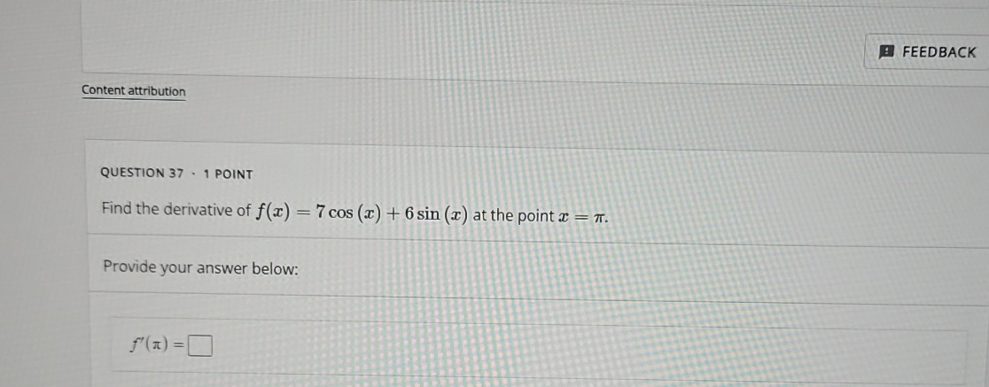 Solved QUESTION 37 - 1 ﻿POINTFind the derivative of | Chegg.com