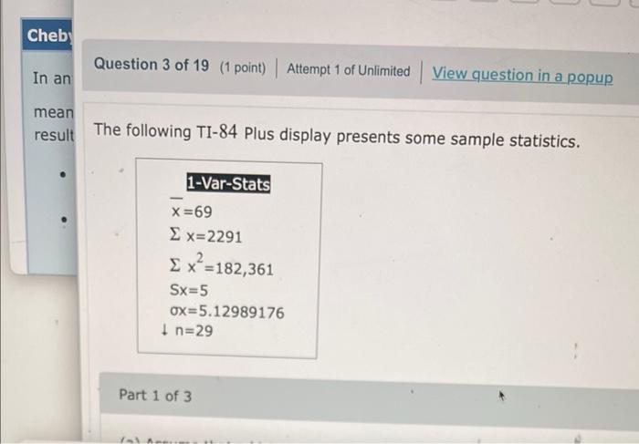 Solved The following TI-84 Plus display presents some sample | Chegg.com