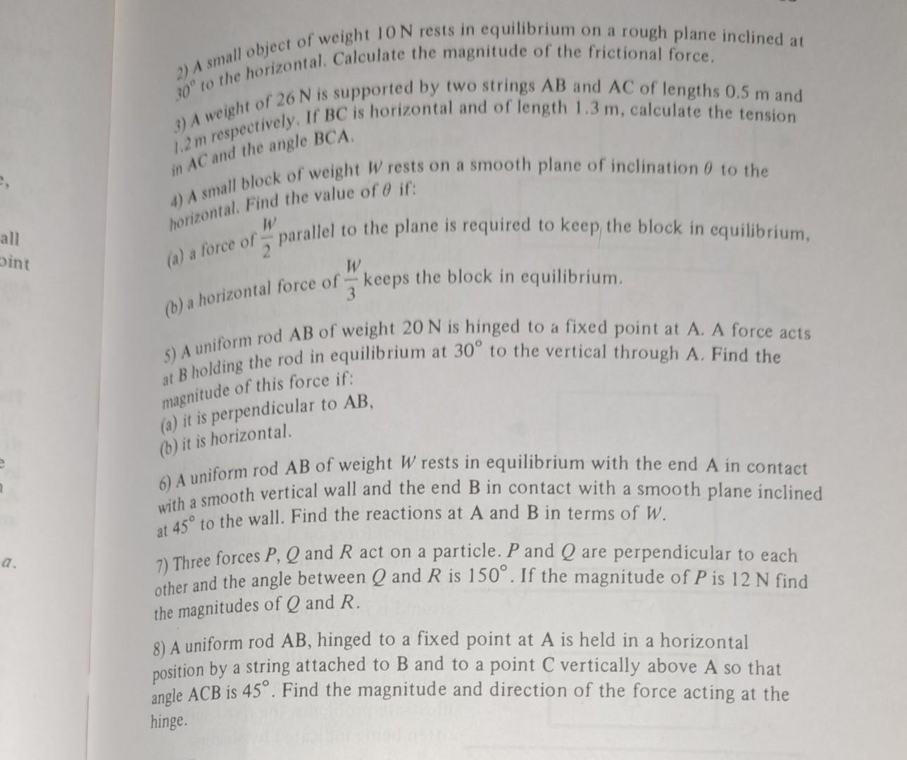 Solved A weight of 26 N is supported by two strings AB and | Chegg.com