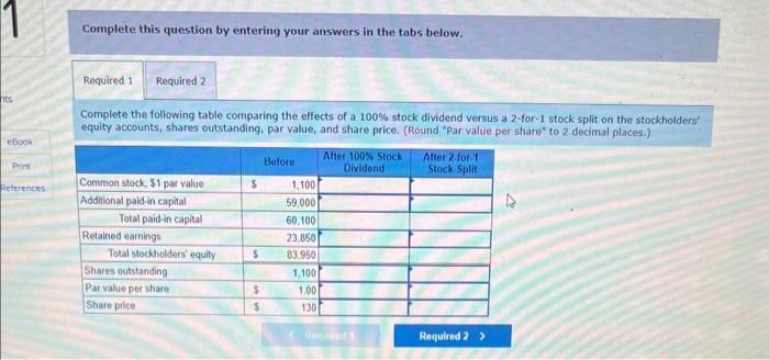 Solved Problem 10-3A (Static) Indicate effect of stock | Chegg.com
