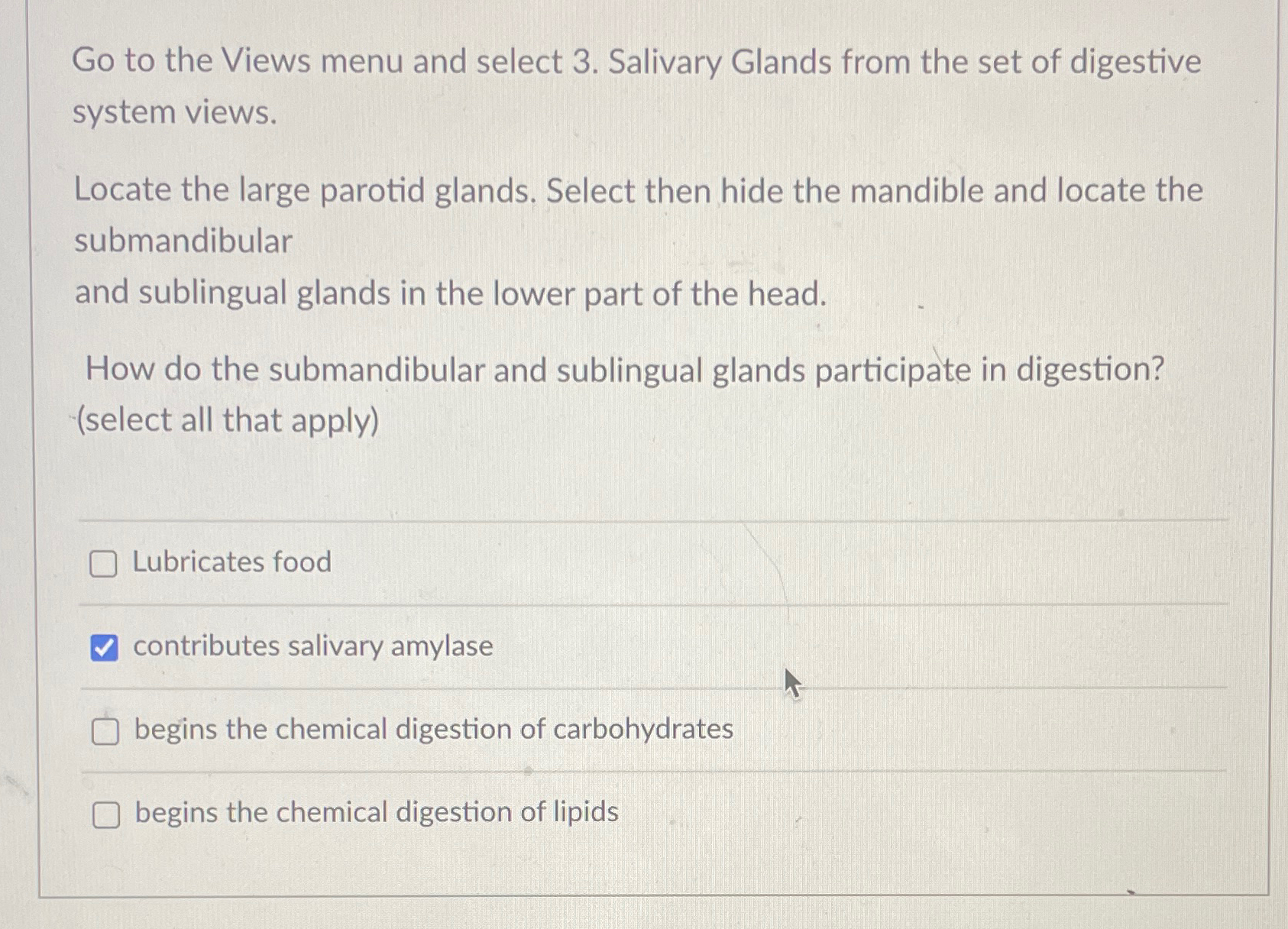 Solved Go to the Views menu and select 3. ﻿Salivary Glands | Chegg.com