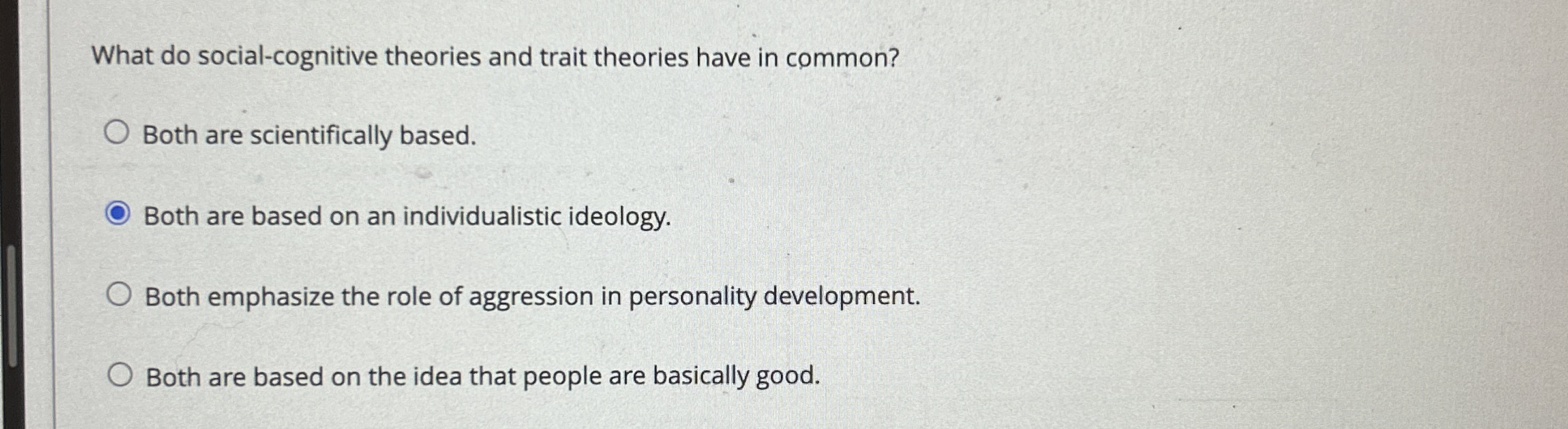 Solved What do social-cognitive theories and trait theories | Chegg.com