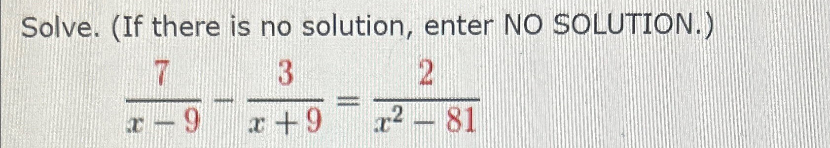 Solved Solve. (If there is no solution, enter NO | Chegg.com