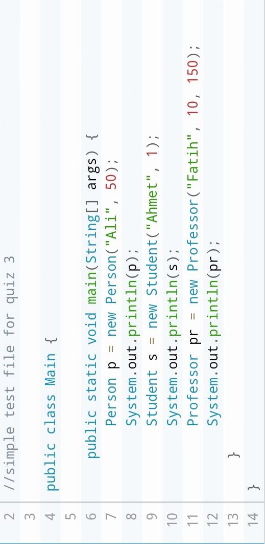 Solved In this quiz, you will practice inheritance and need | Chegg.com