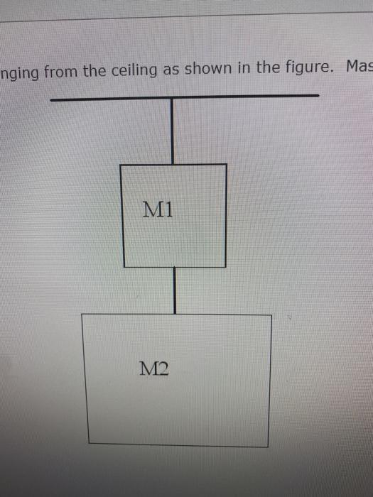 Solved Two masses are hanging from the ceiling is shown in | Chegg.com
