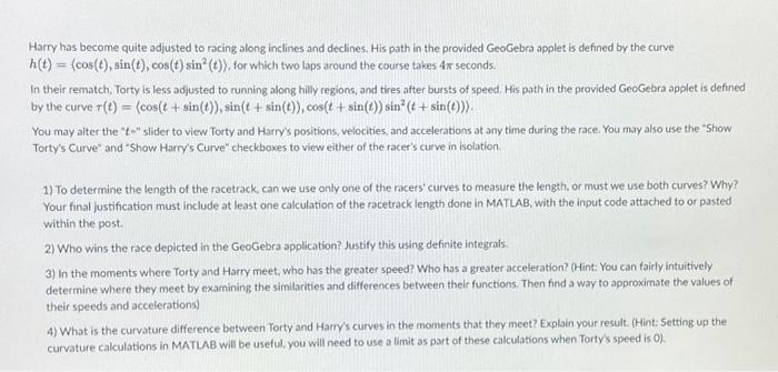 Solved Harry has become quite adjusted to racing along | Chegg.com