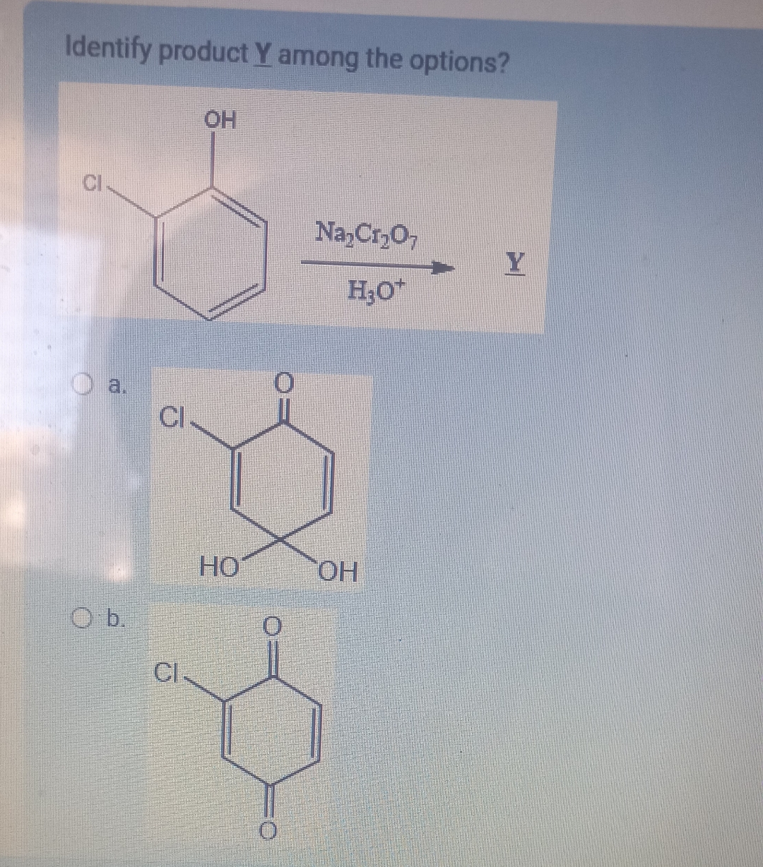 Solved Identify product Y ﻿among the options?a. ﻿b. | Chegg.com