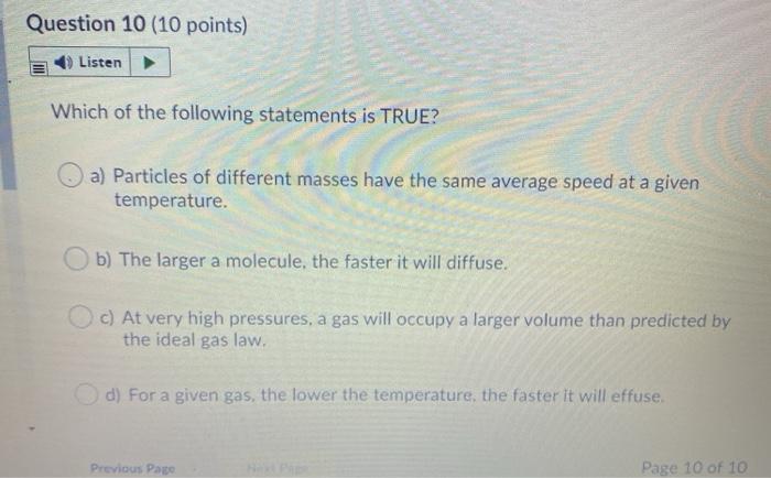 Solved Question 10 (10 points) Listen Which of the following | Chegg.com