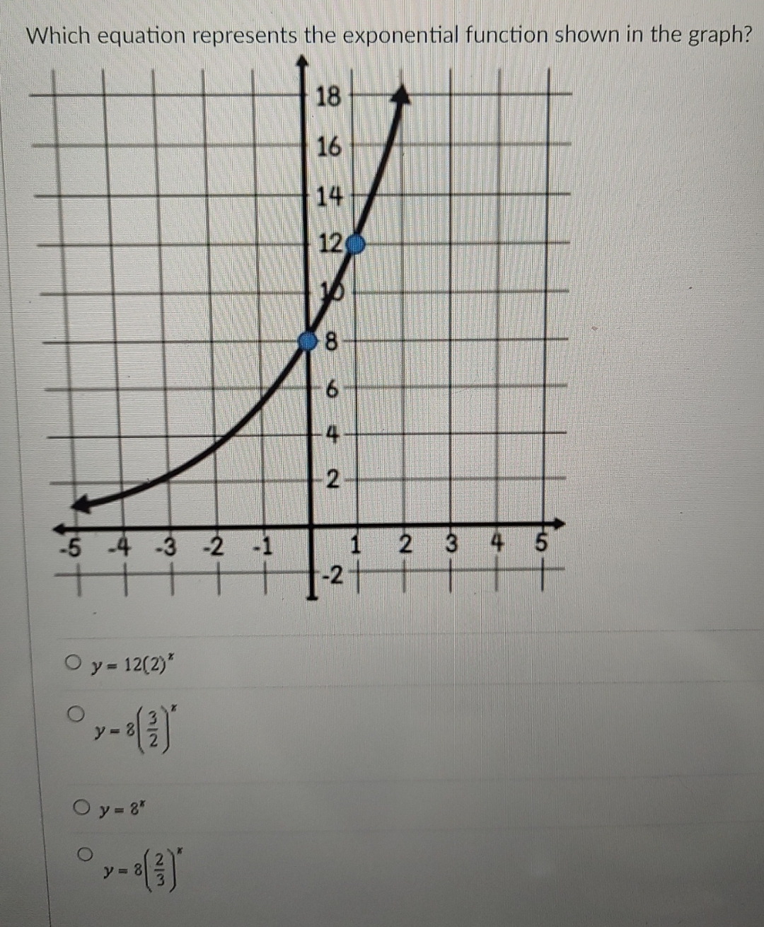 Solved Which equation represents the exponential function | Chegg.com