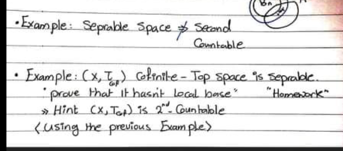 Solved • Example: Seprable Space $ Second Countable Example: | Chegg.com