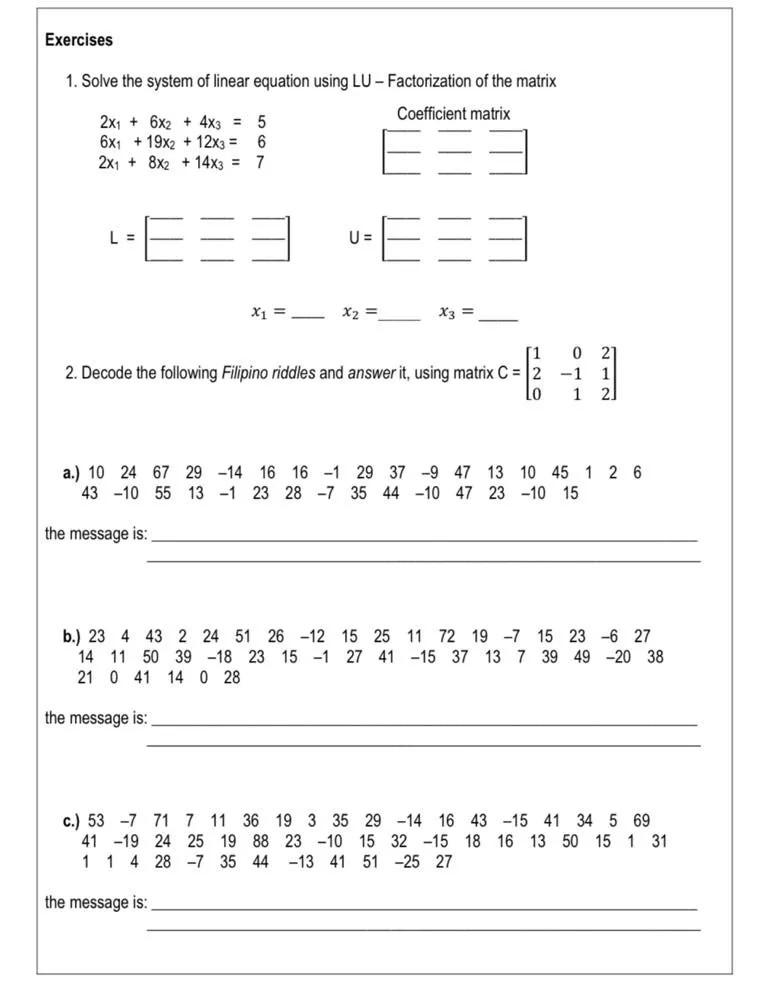 Systems Of Linear Equations Riddle Answers Tessshebaylo
