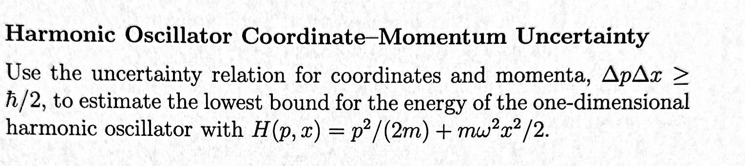 Solved Harmonic Oscillator Coordinate-Momentum | Chegg.com