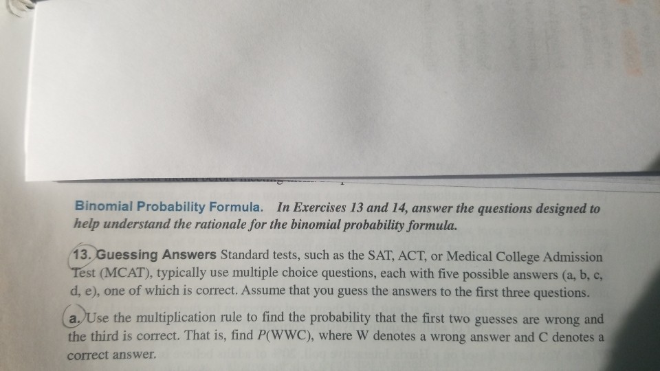 Solved Binomial Probability Formula. In Exercises 13 and 14, | Chegg.com