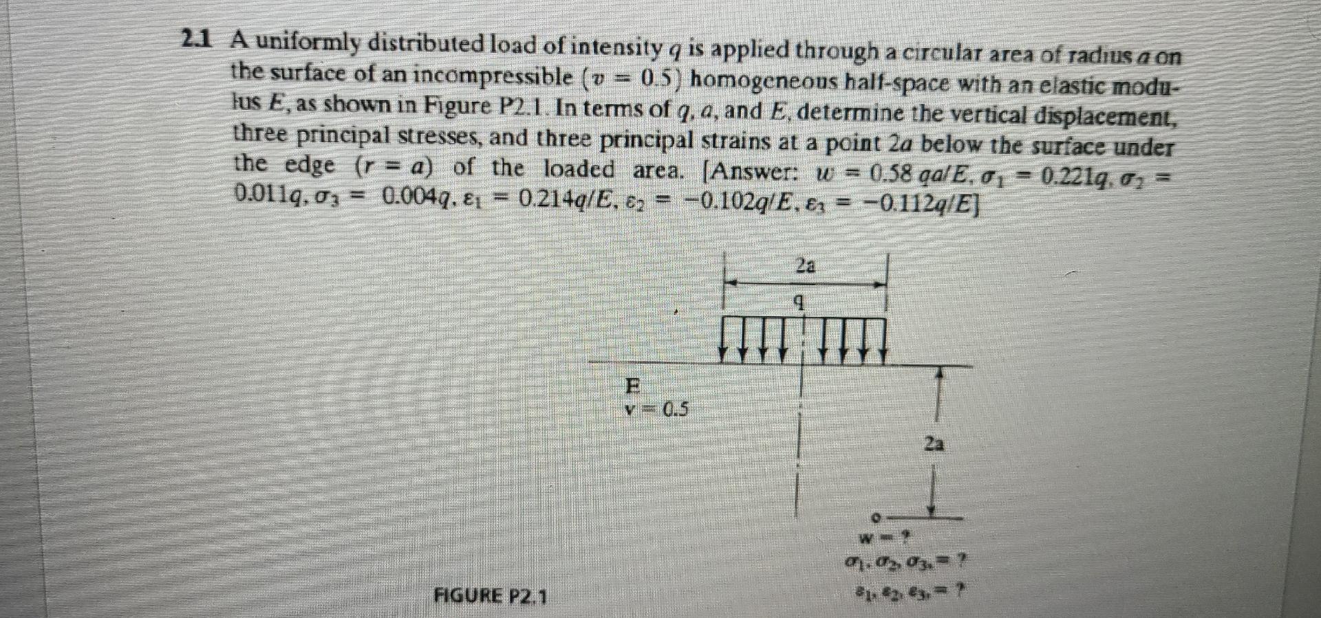 Solved 2.1 A uniformly distributed load of intensity q is | Chegg.com