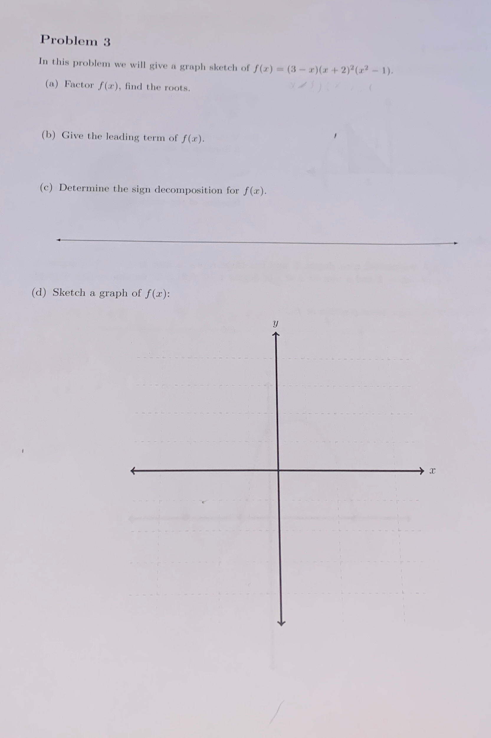 Solved Problem 3In this problem we will give a graph sketch | Chegg.com