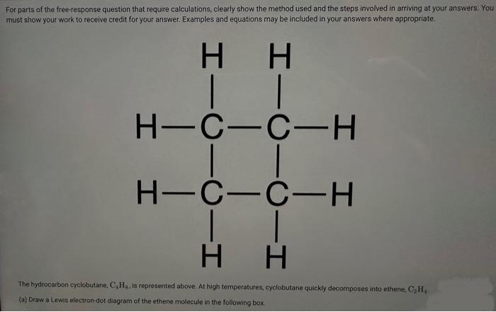 Solved For parts of the free-response question that require | Chegg.com