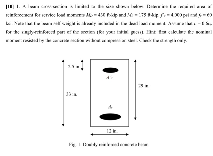 Solved [10] 1. A beam cross-section is limited to the size | Chegg.com