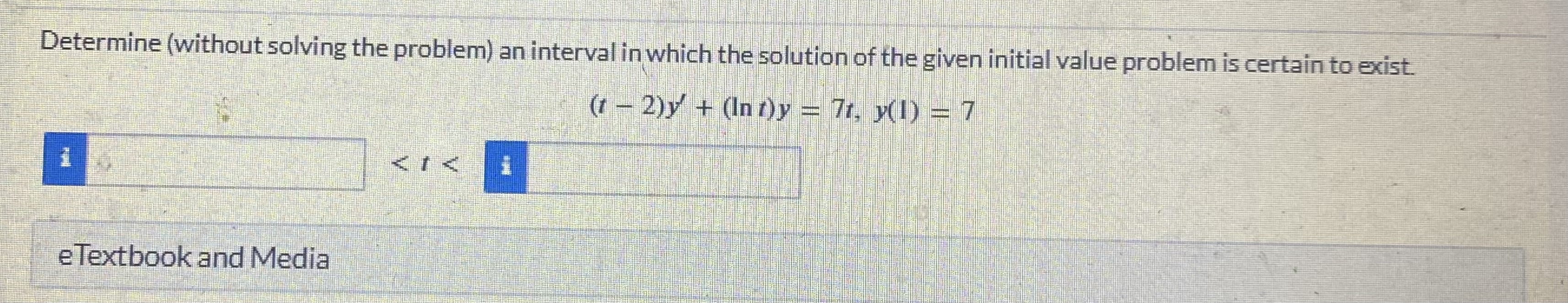 Solved Determine Without Solving The Problem ﻿an Interval
