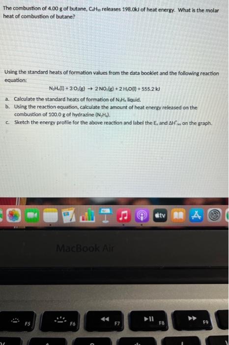 Solved heat of combustion of butane? Using the standard | Chegg.com