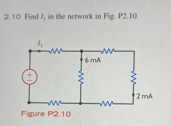 Solved 2.10 Find I, in the network in Fig. P2.10. an w 6 mA | Chegg.com