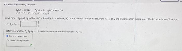 Solved Consider the following functions. | Chegg.com