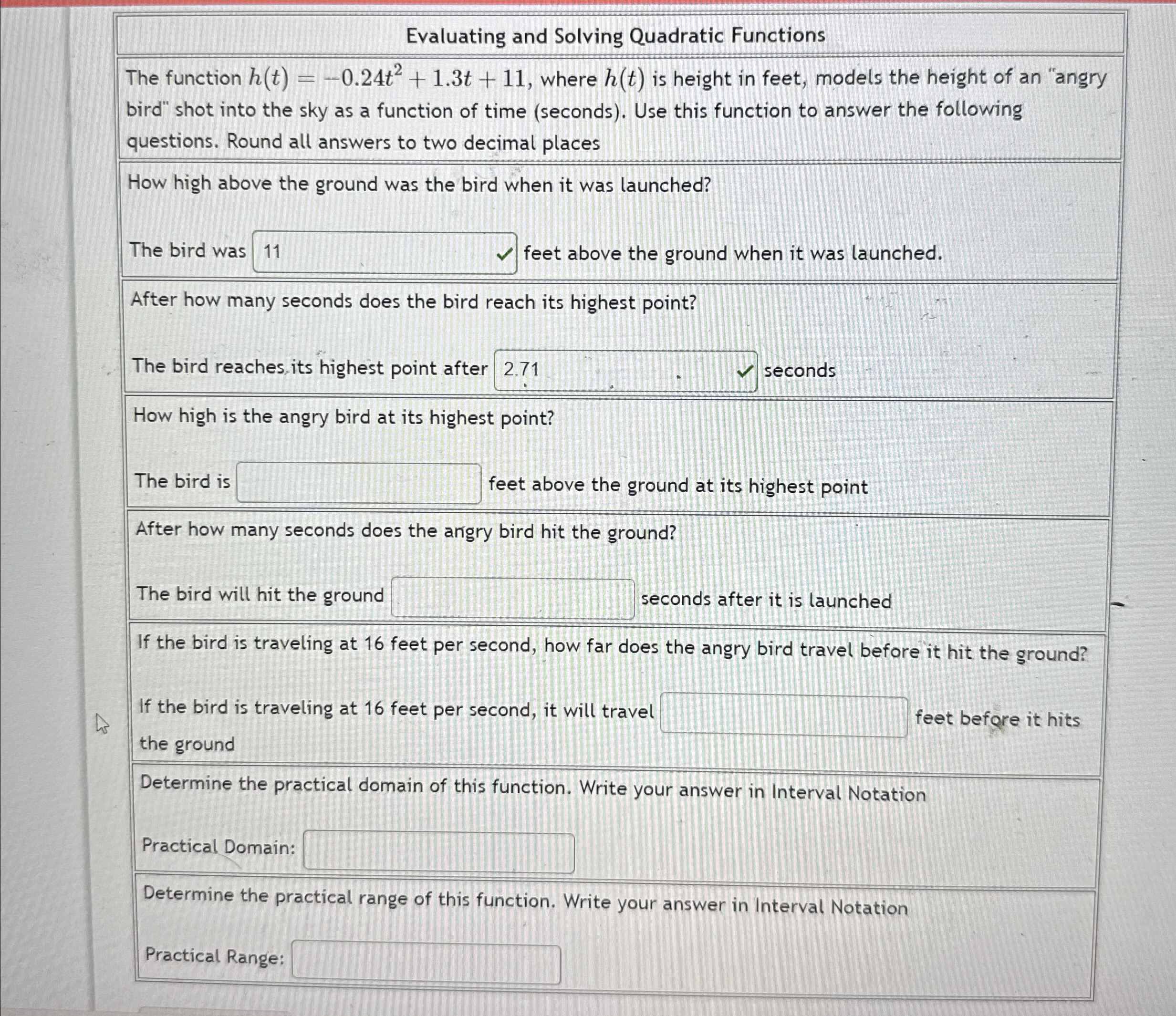 Solved Evaluating and Solving Quadratic FunctionsThe | Chegg.com