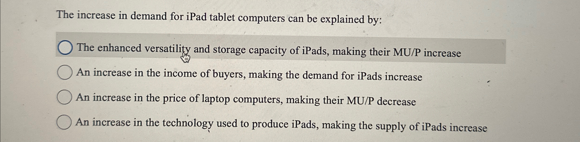 Solved The increase in demand for iPad tablet computers can | Chegg.com