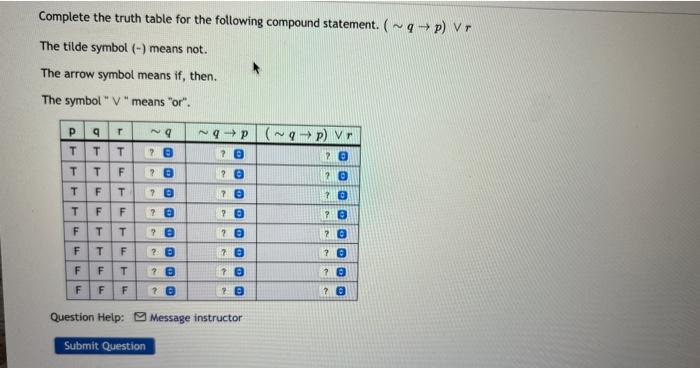Solved Complete the truth table for the following compound | Chegg.com