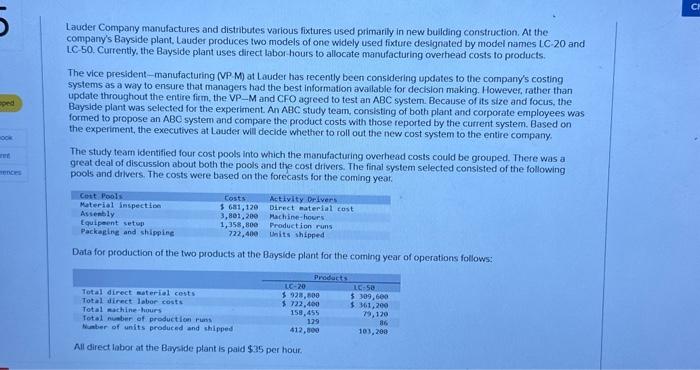 Solved Required: a. The current cost accounting system | Chegg.com