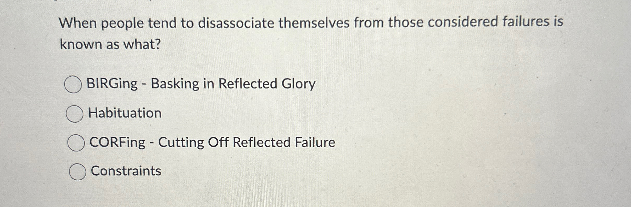 Solved When people tend to disassociate themselves from | Chegg.com