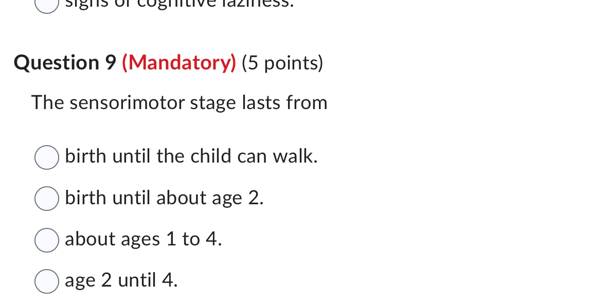 High Quality SOLUTION Question 9 (Mandatory) (5 ﻿points)The sensorimotor | Chegg.com